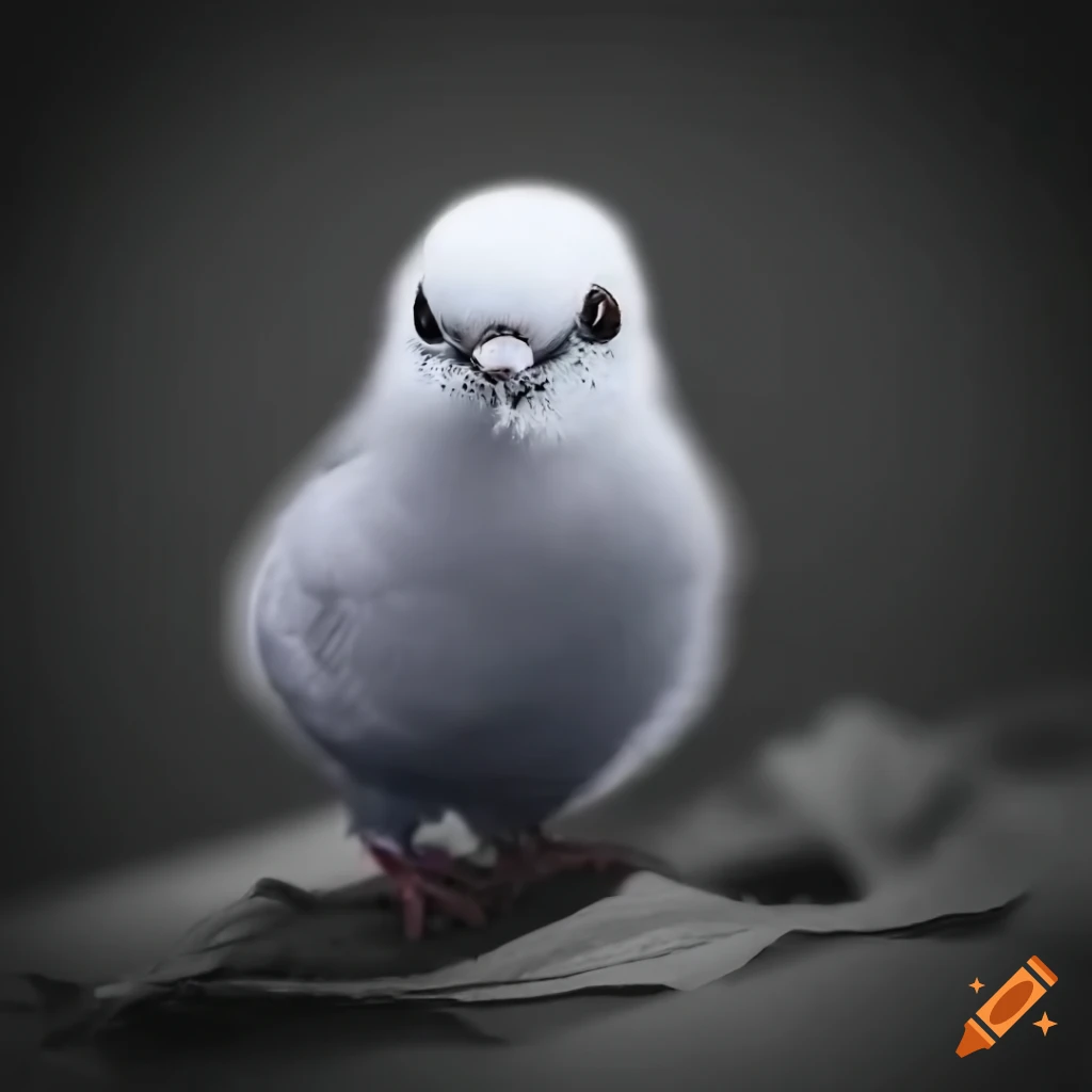 Cute baby pigeon in realistic style on Craiyon
