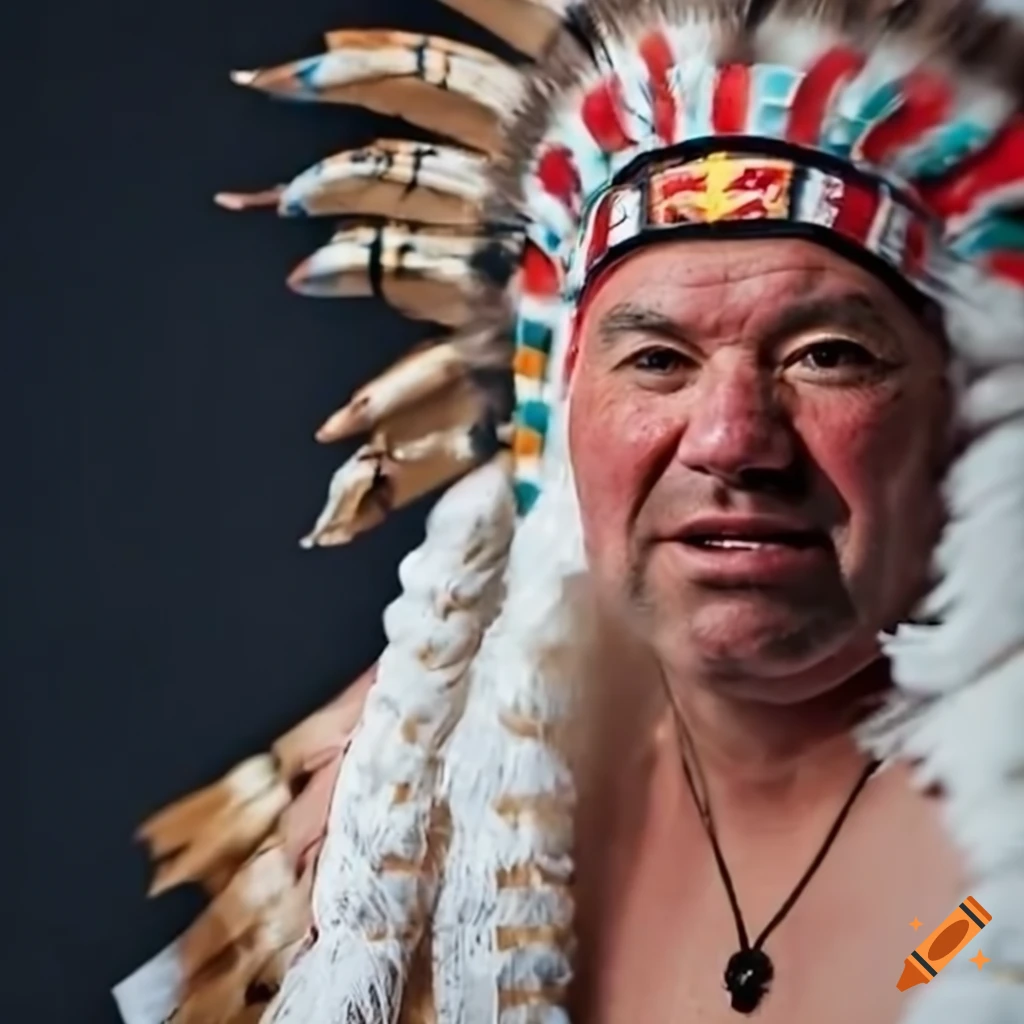 Dana white dressed as a noble native american chief on Craiyon