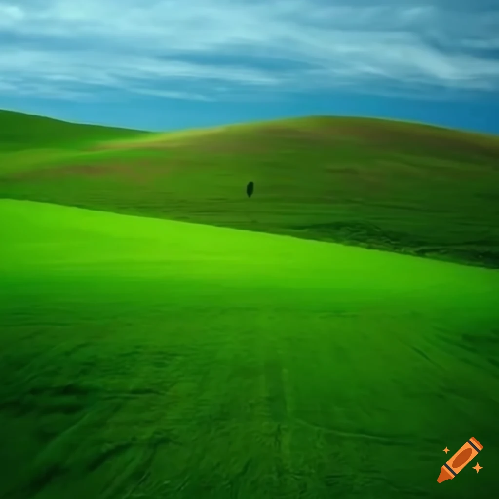 Unique version of windows xp bliss wallpaper on Craiyon