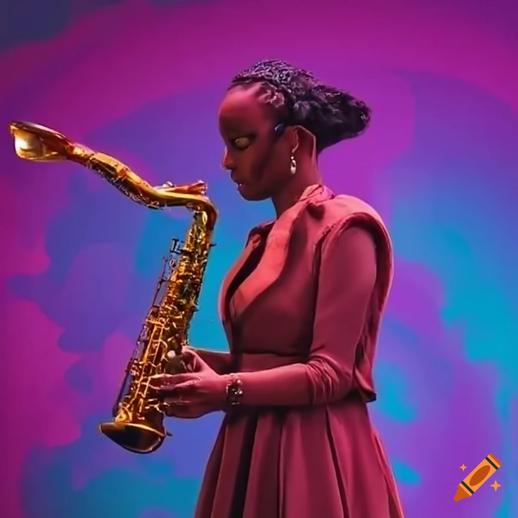 Dynamic and colorful jazz performance by a trio of creative droid ...