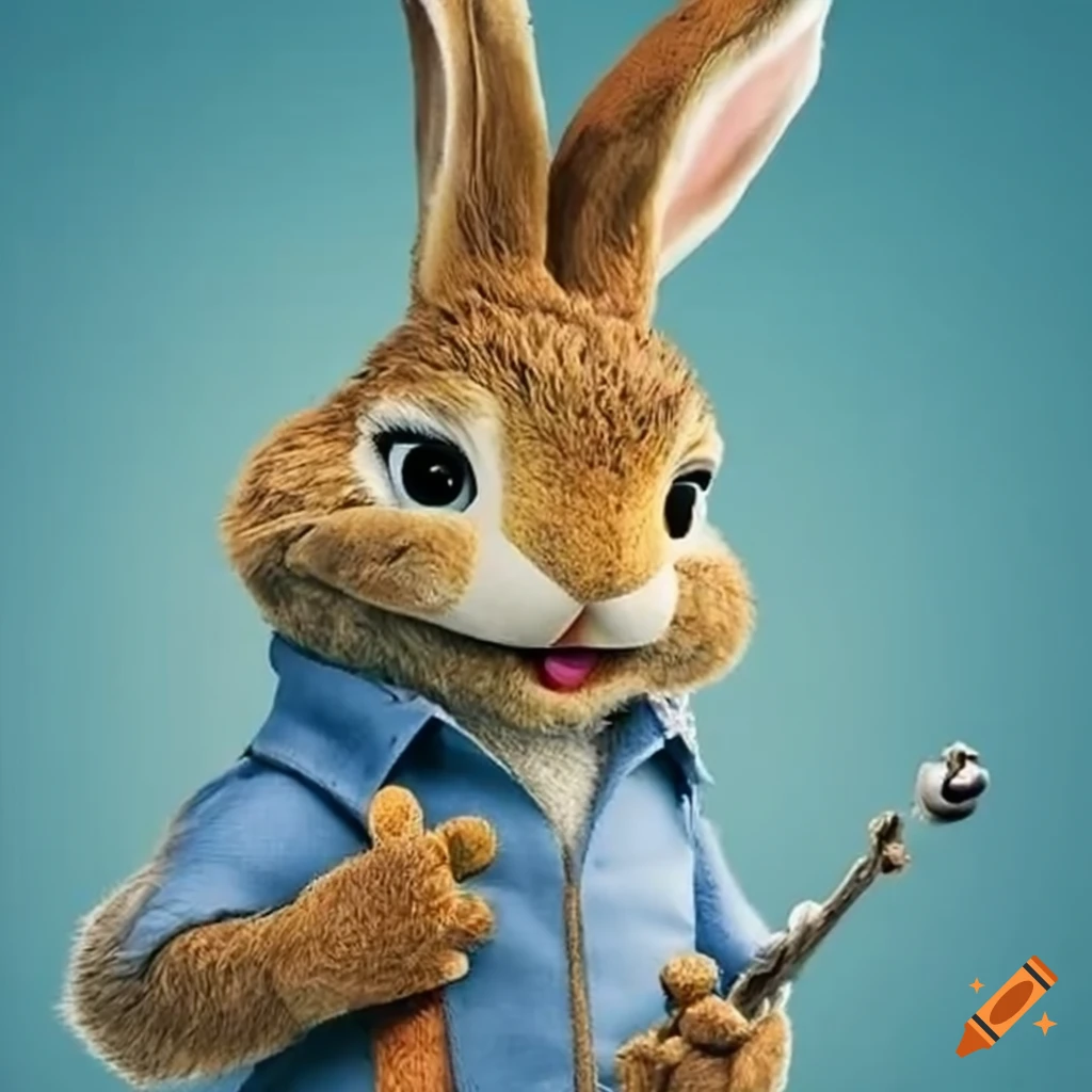 Peter rabbit depicted as a muppet on Craiyon