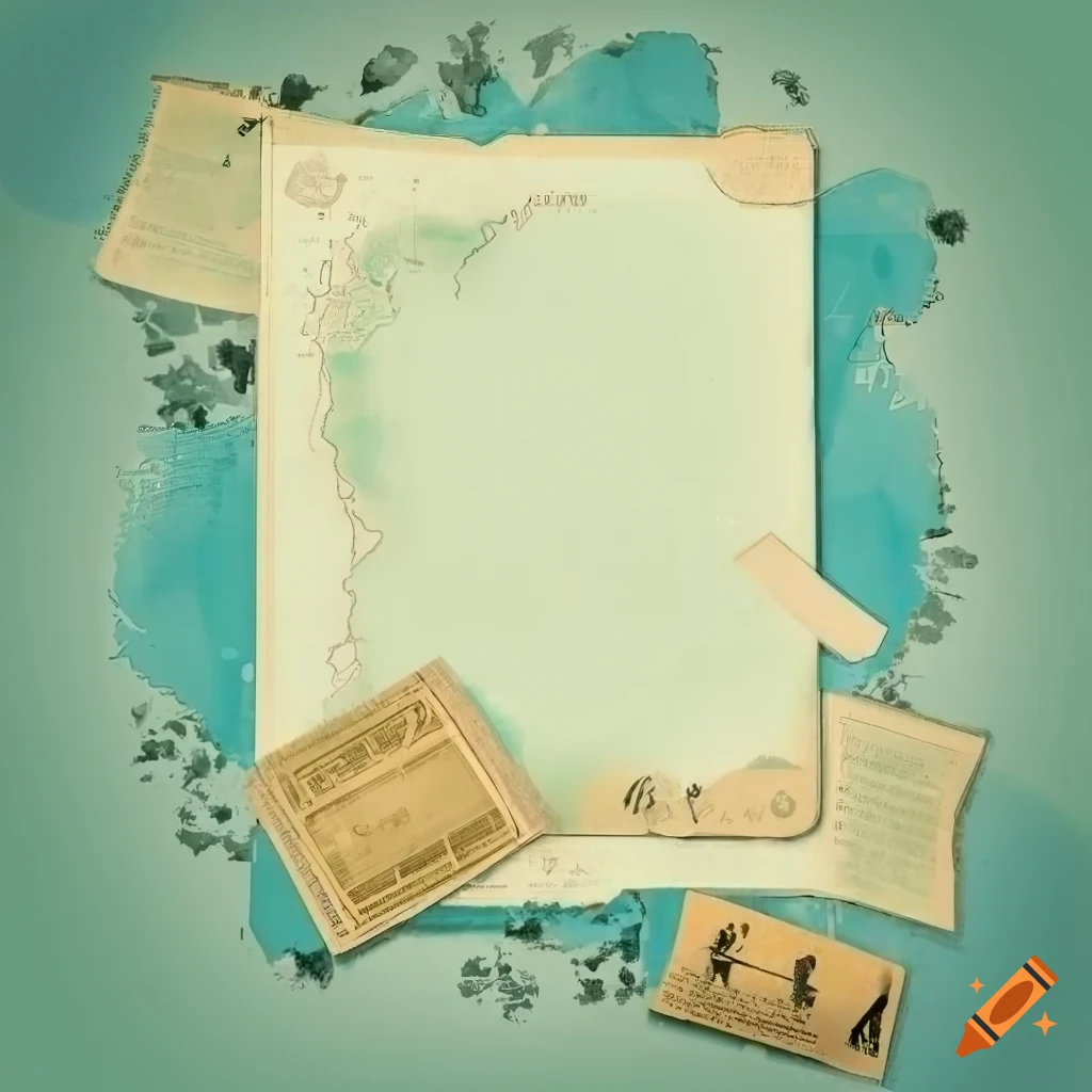 Vintage serene scrapbooking background with travel tickets and ...