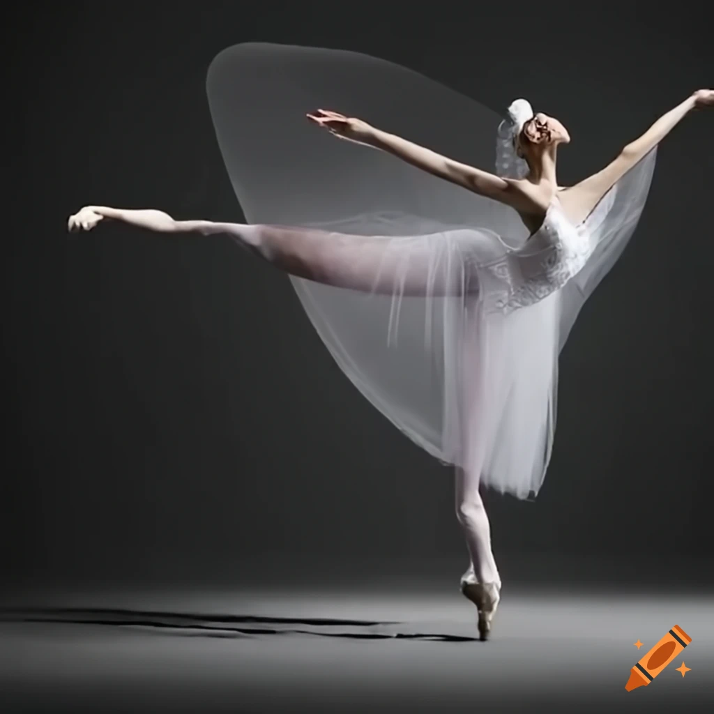 Beautiful ballerina dancing gracefully in a veil and hat on Craiyon