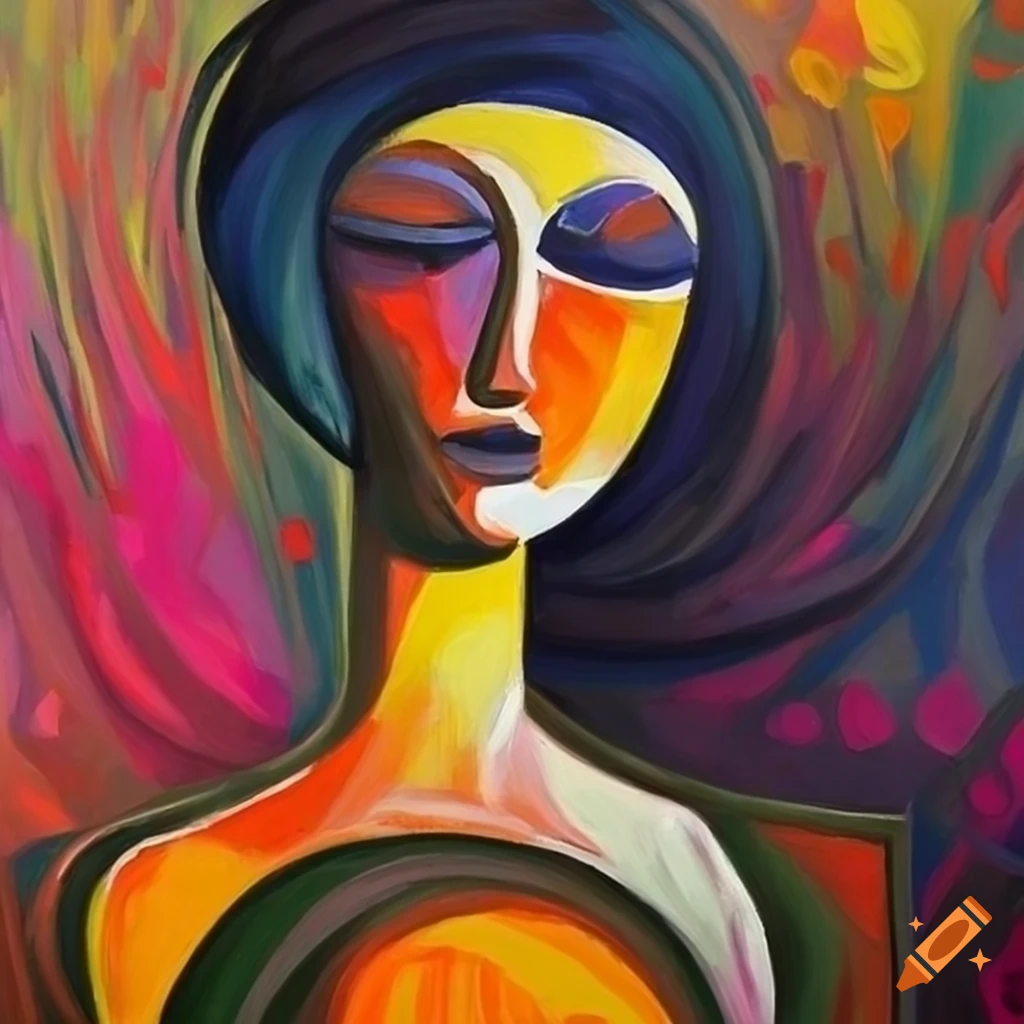 Cubist painting on Craiyon