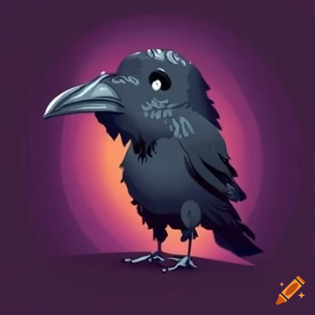 Funny crow surprised and speaking in a cave on Craiyon