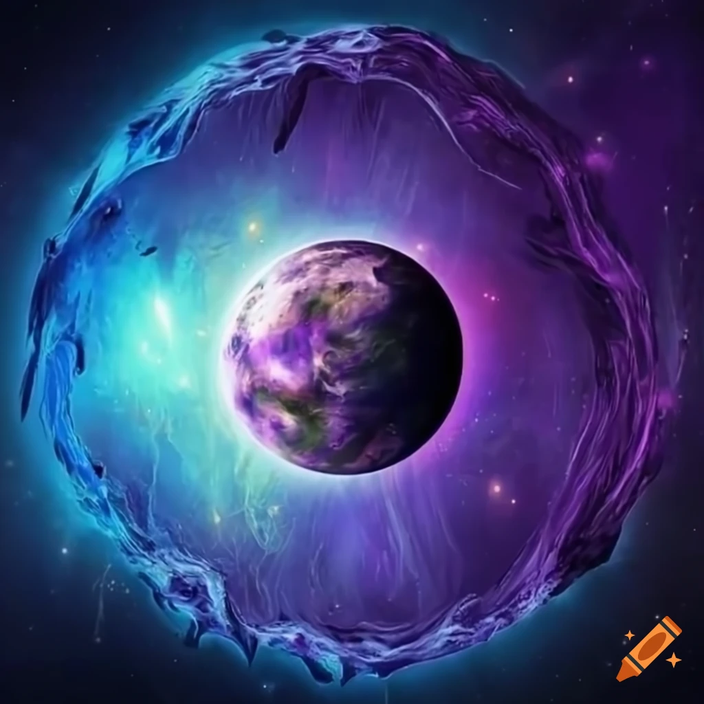 Shattered planet held together by mystical energy in a scientific ...