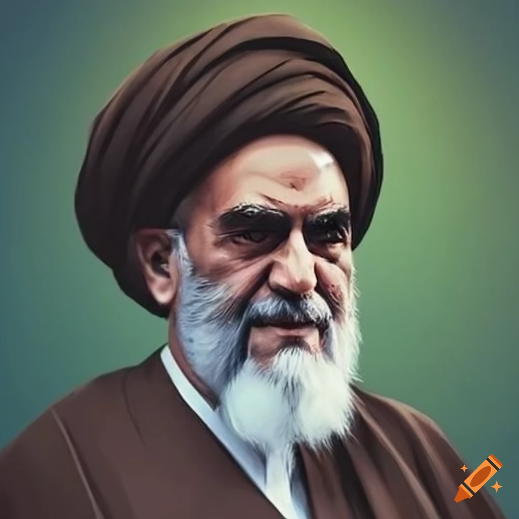 Portrait of imam khomeini on Craiyon