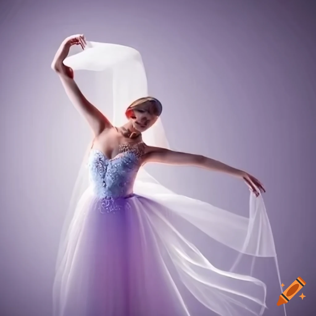 Elegant ballerina performing with a veil and hat on Craiyon