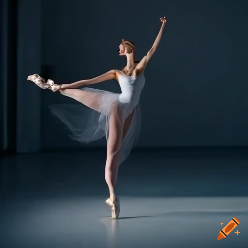 Beautiful ballerina dancing with a veil and hat in 4k resolution on Craiyon