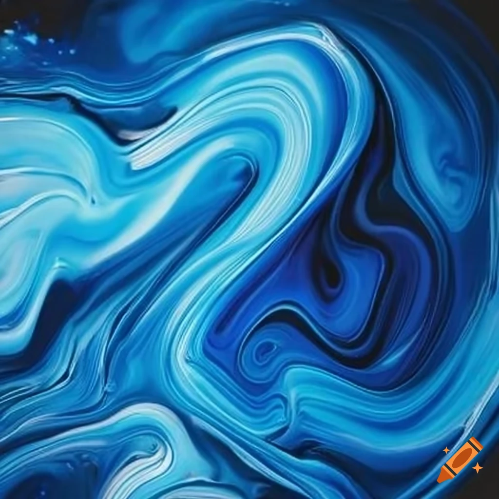 Abstract art with 50 shades of blue on canvas on Craiyon