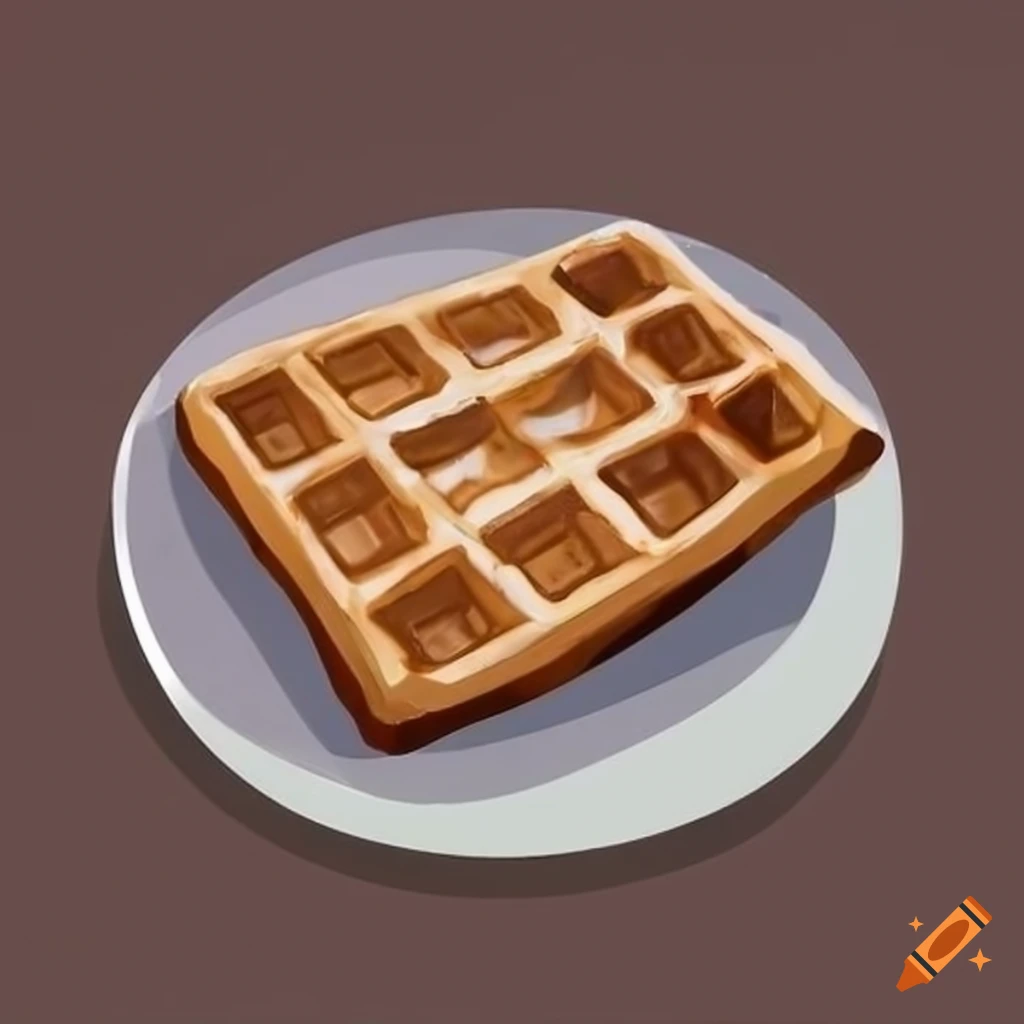 Square waffle on a plate on Craiyon
