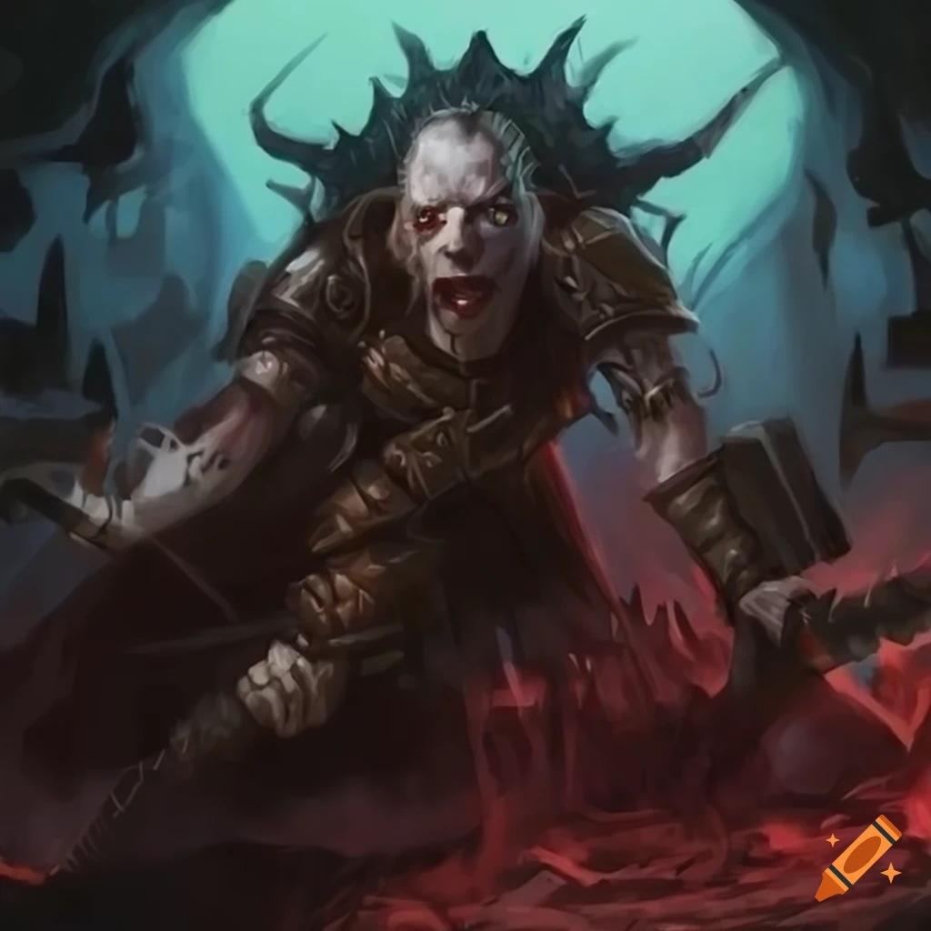 Eldrazi kill spell on warrior in mtg fantasy art on Craiyon