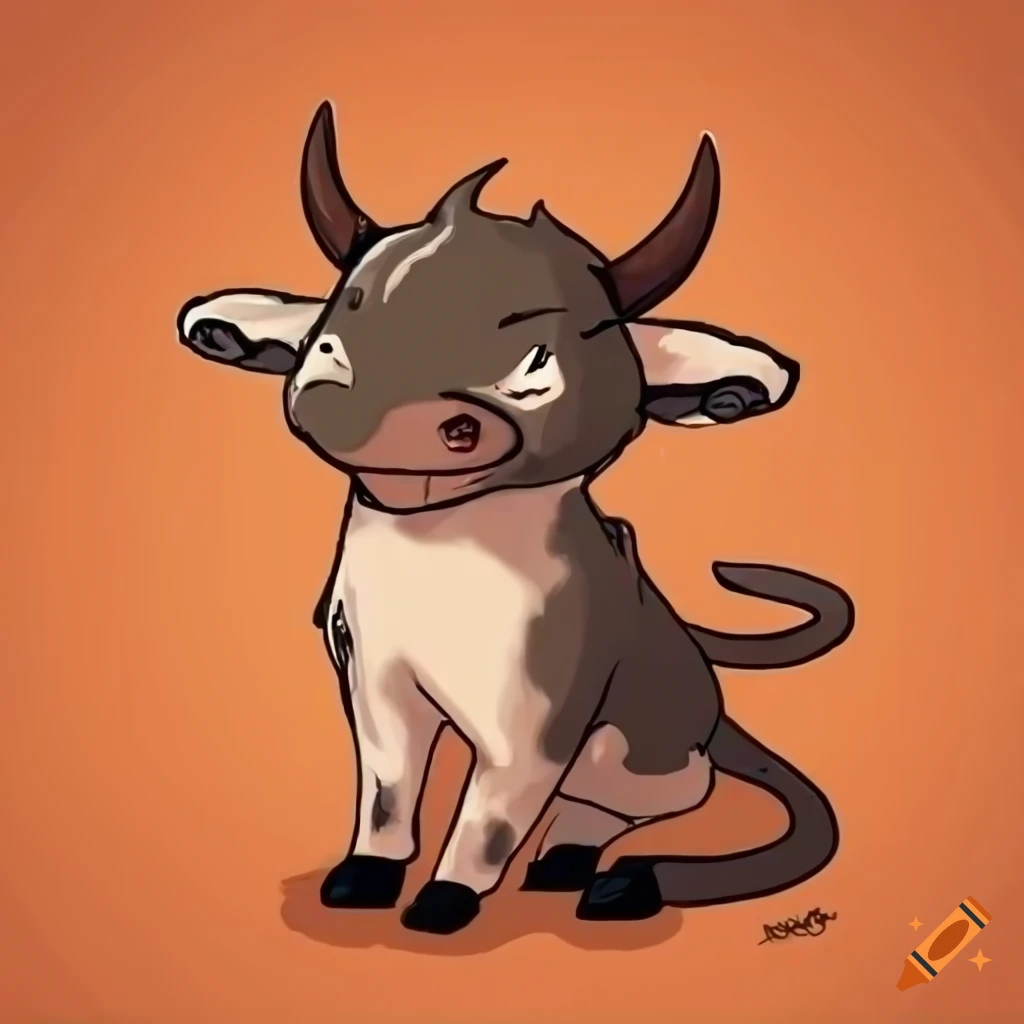 Cute cow-cat hybrid inspired by Avatar the Last Airbender holding a ...