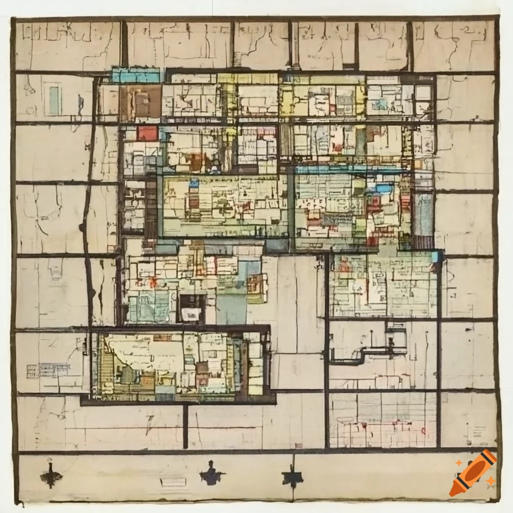 Map of the 1st floor of an office building in the shape of an L ...