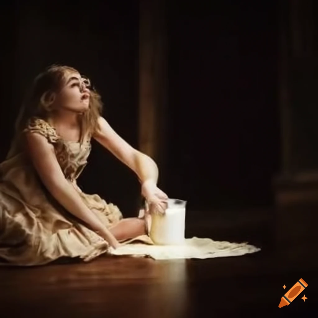 Shakespearean lament about spilled milk on Craiyon