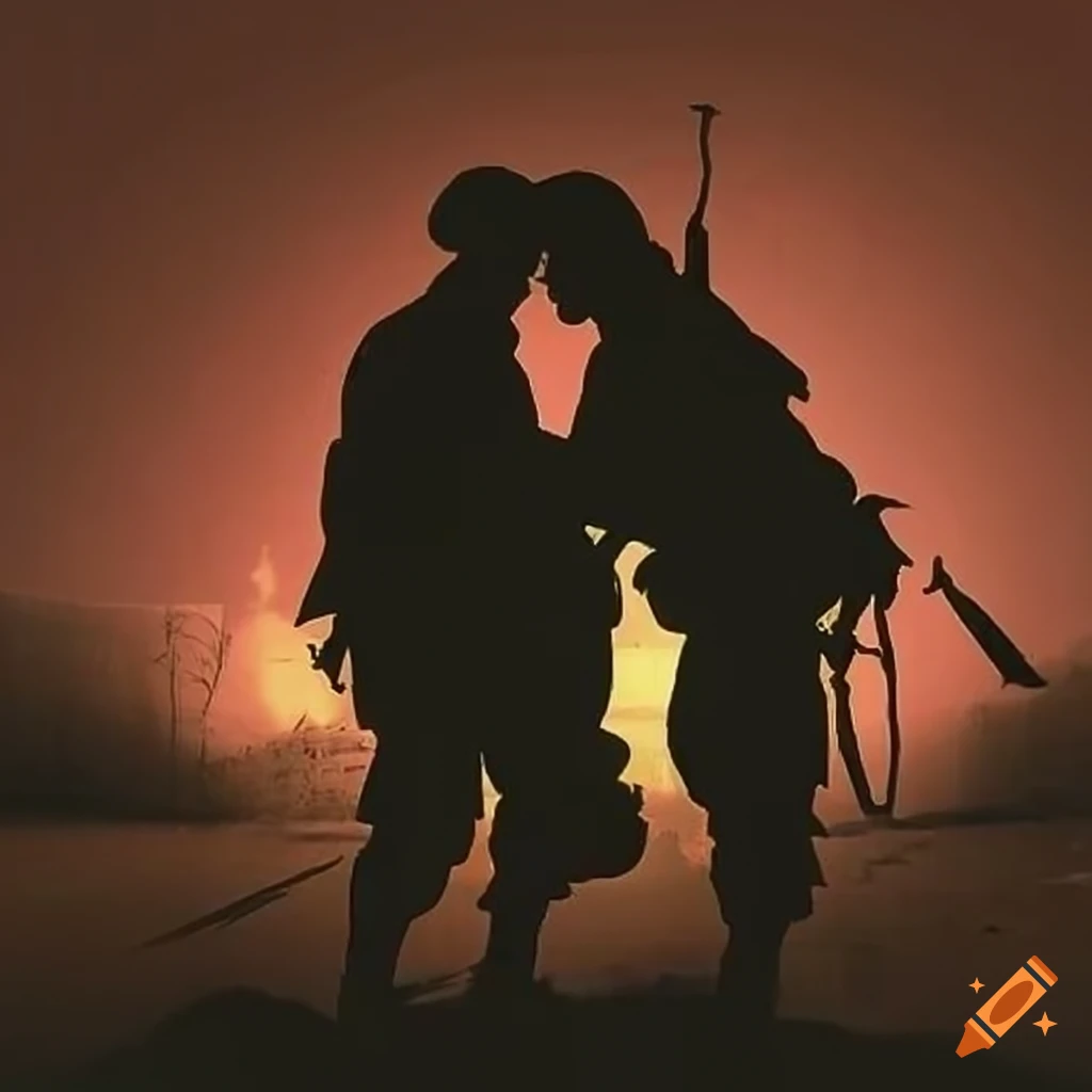 Signs of love during wartime on Craiyon