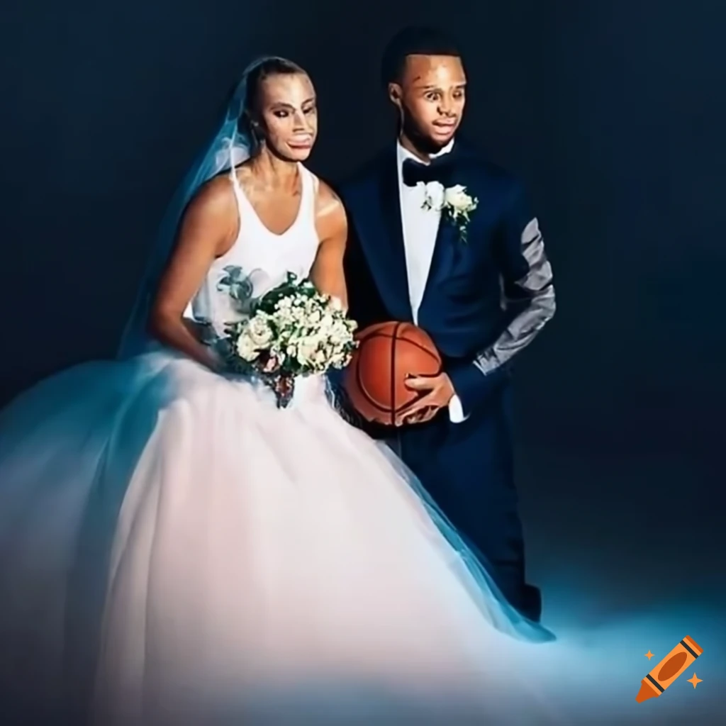 Stephen curry and sabrina ionescu at a wedding ceremony on Craiyon