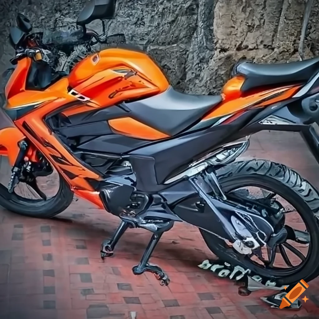 Pulsa rs 200 bike in orange color on Craiyon