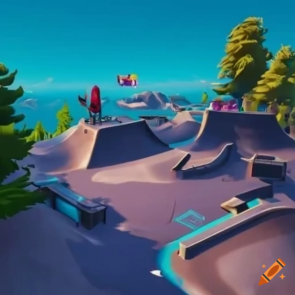 Fortnite Greek themed skate park location on Craiyon