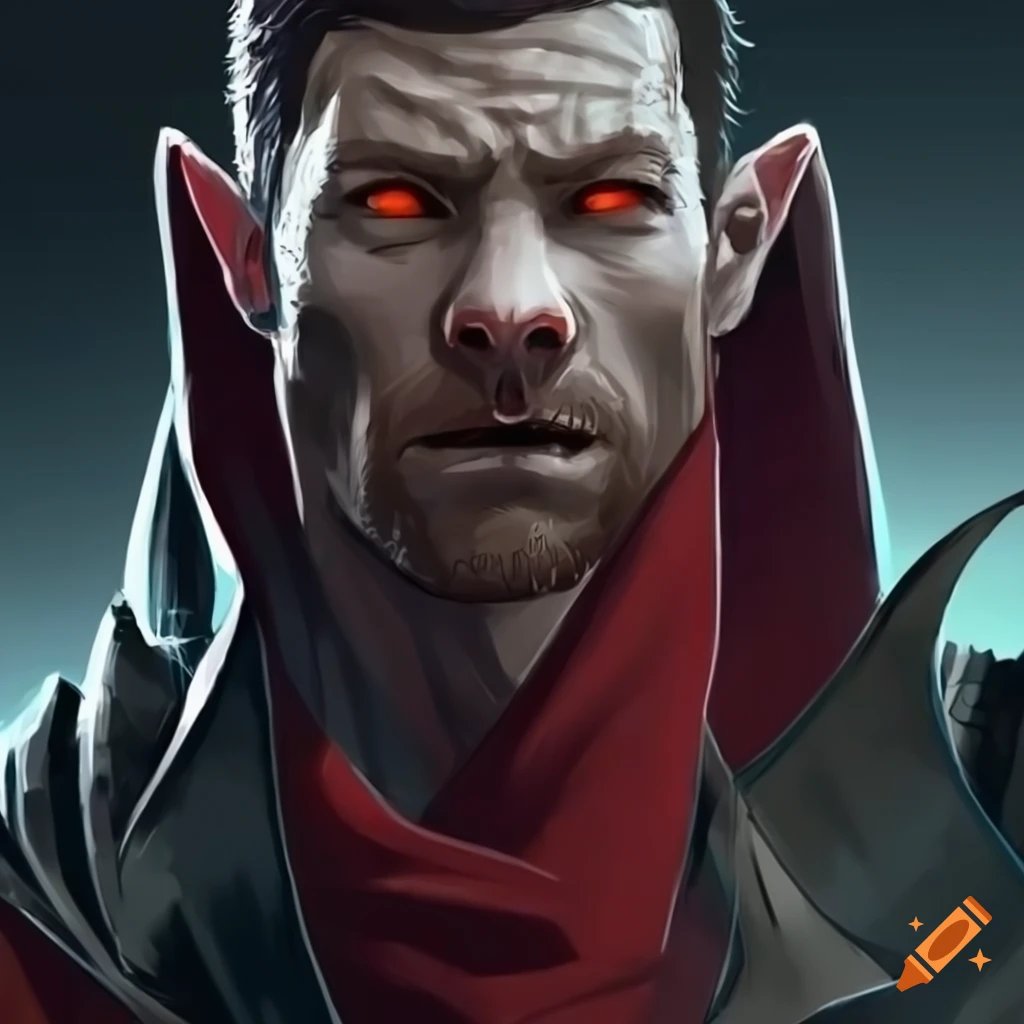 Xabi Alonso character design as a vampire with long coat and fangs on ...