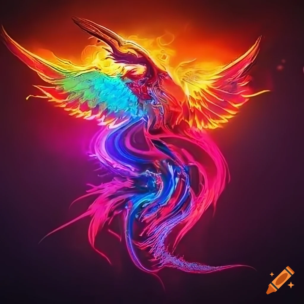 Infinite inferno logo with vibrant phoenix design in low light on Craiyon