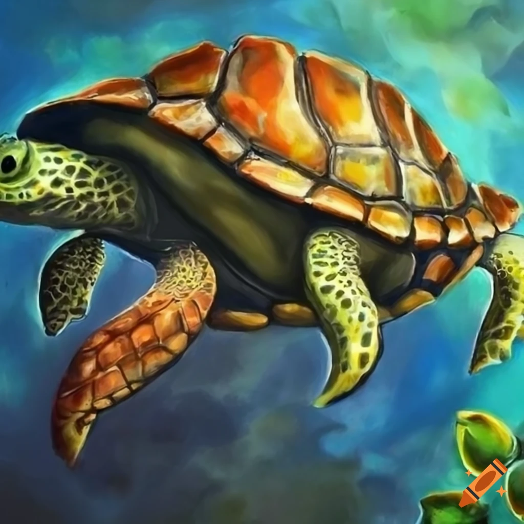 Turtle painting on Craiyon