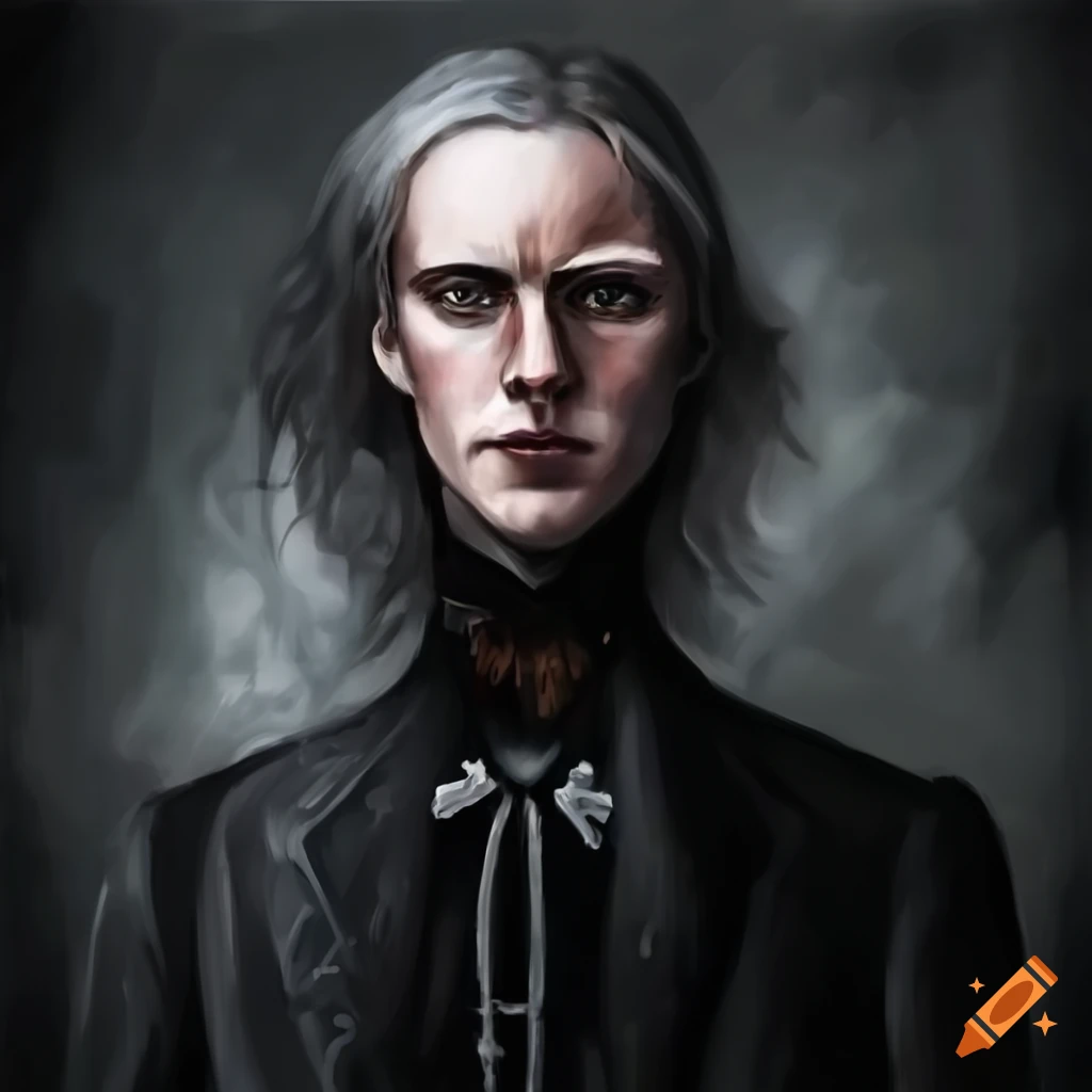 Canvas painting of a gothic style male school principal on Craiyon