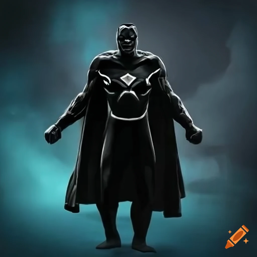 Black superhero character on Craiyon