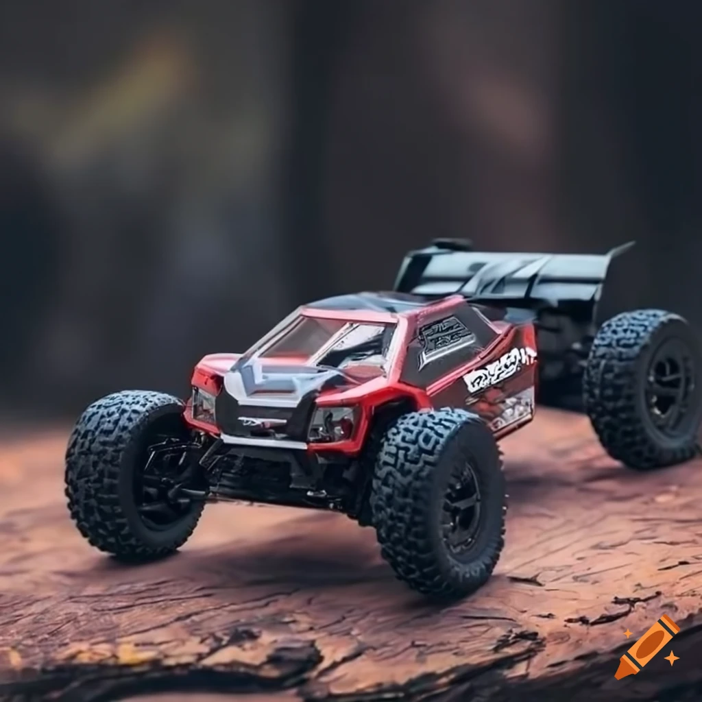 Arrma Kraton 6S RC car with a clear glass box and a crow on top on Craiyon