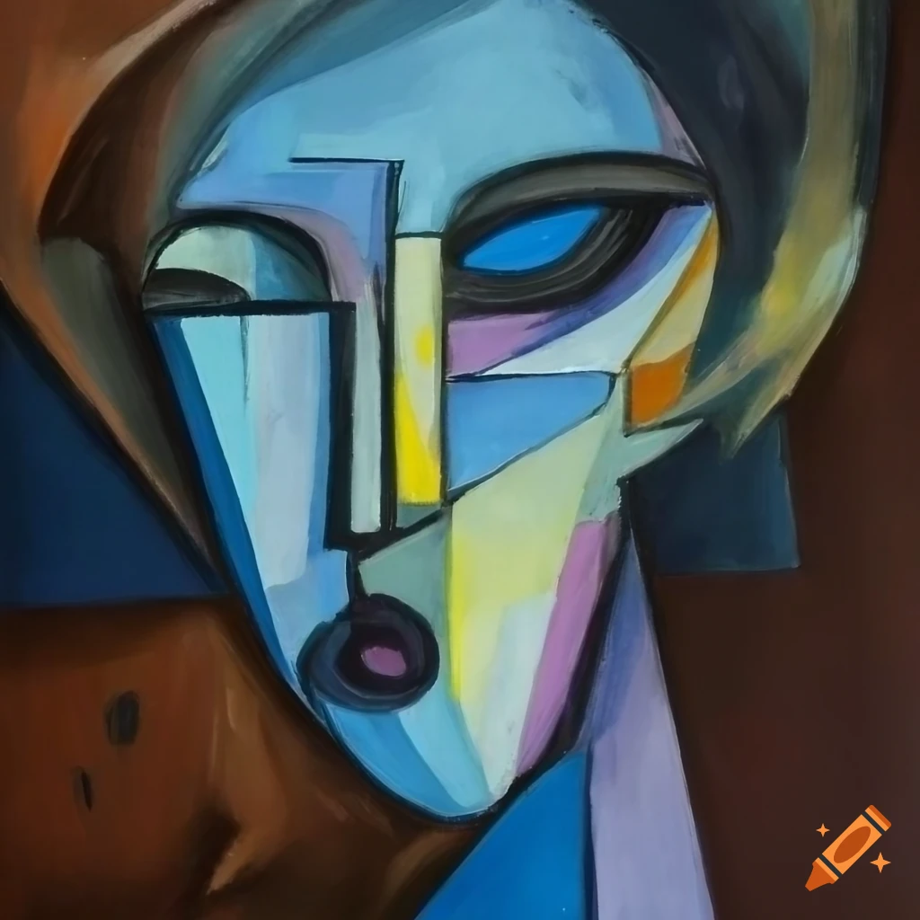 Geometric female profile in a cubist expressionist style on Craiyon
