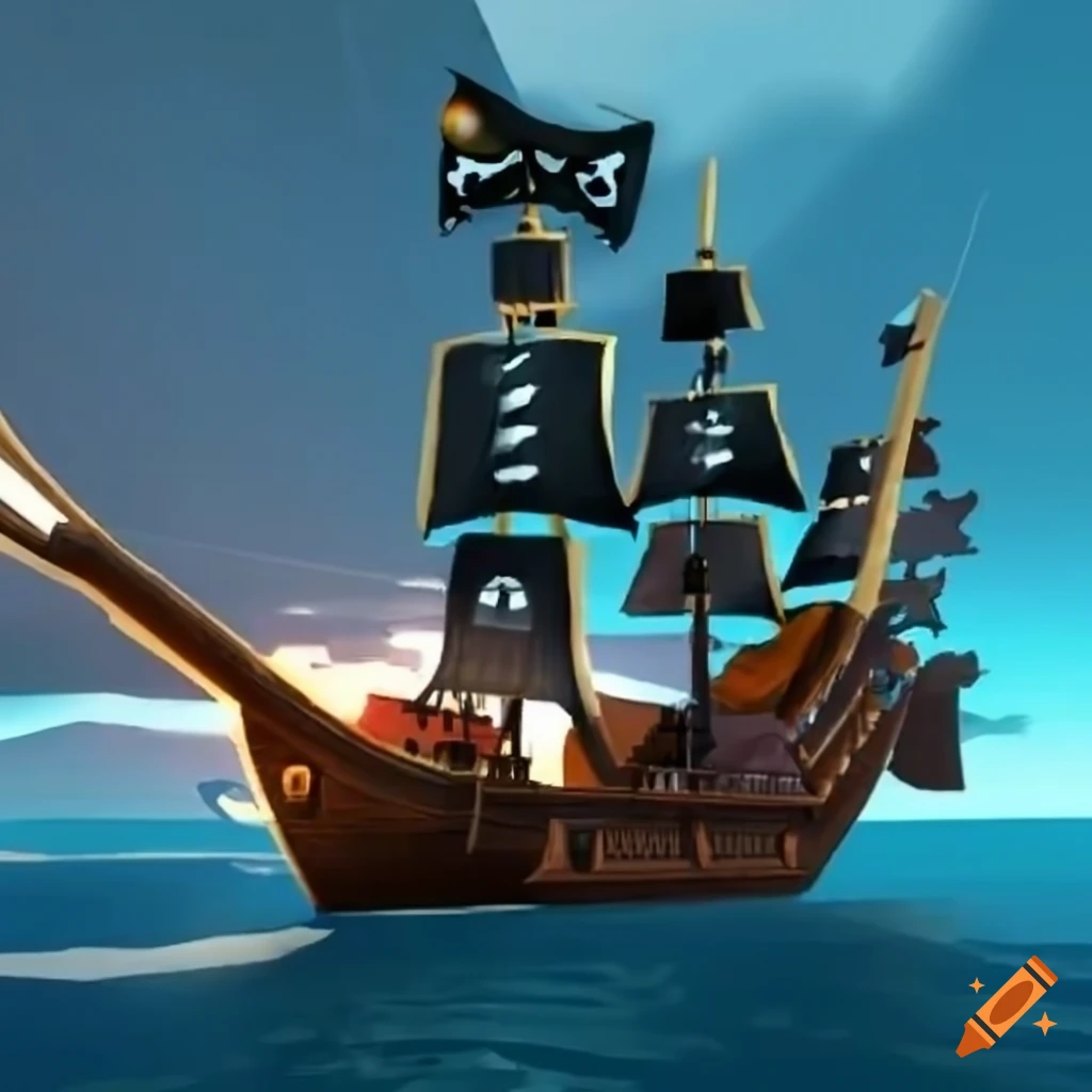 Roblox pirate on a pirate ship in a gaming world on Craiyon