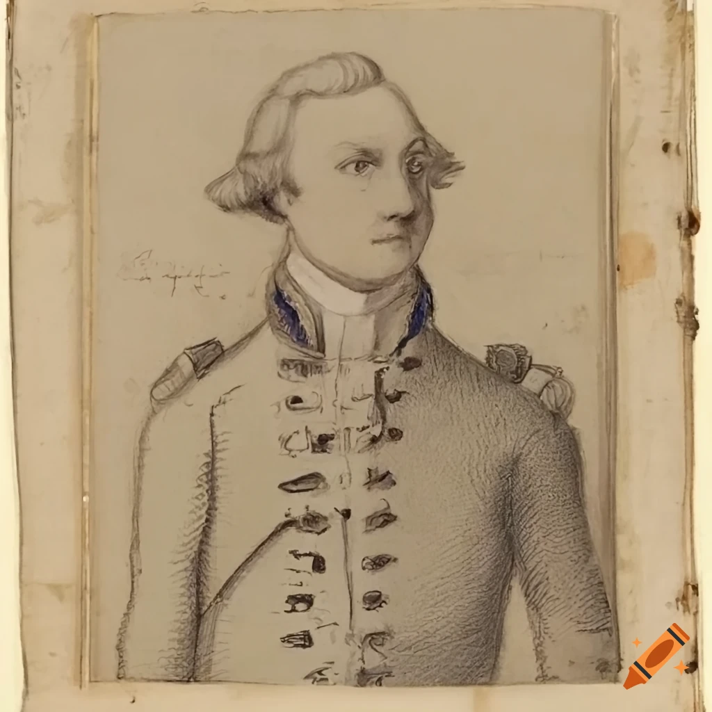 1700s Tavern sign with young General George Washington holding a white ...