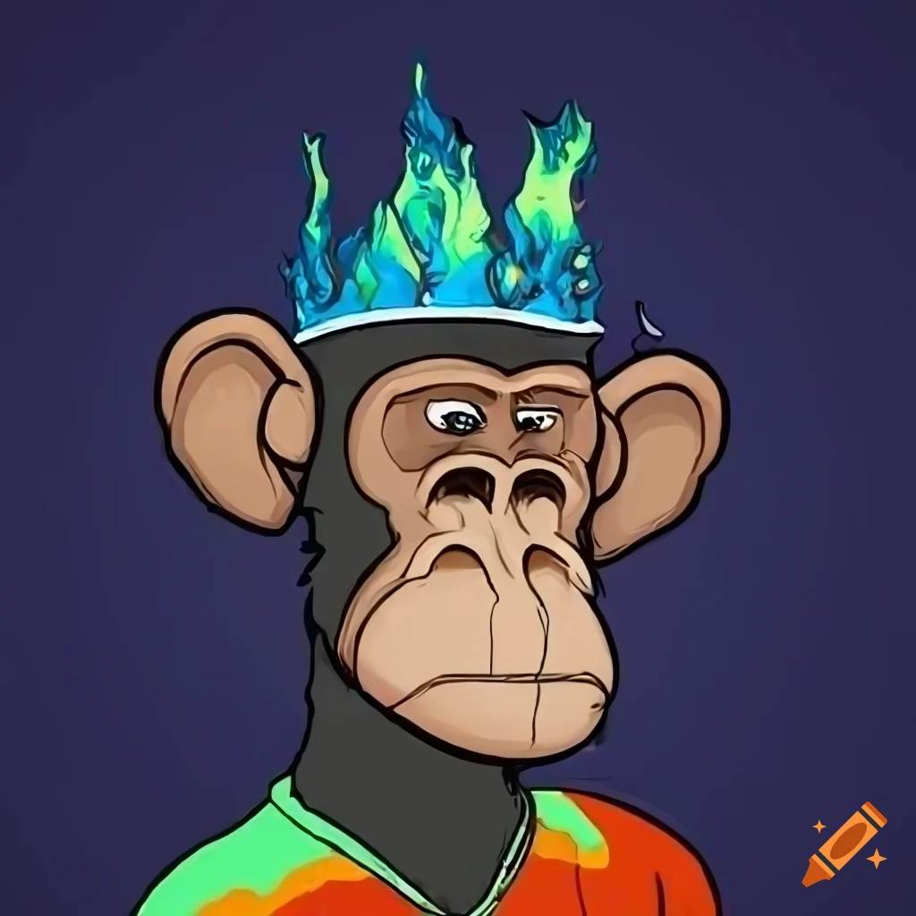 Firey ape nft artwork on Craiyon