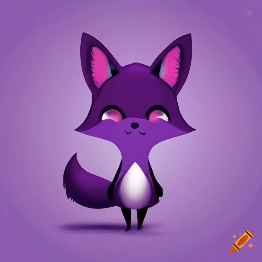 Cute purple fox in a minimalistic style on Craiyon