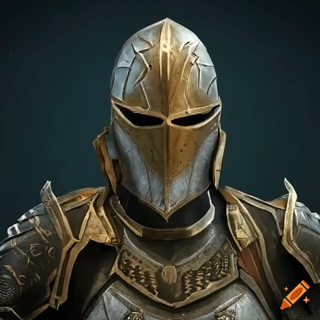 Photorealistic knight in hybrid armor inspired by Kingdoms of Amalur and Slaanesh, with a ...