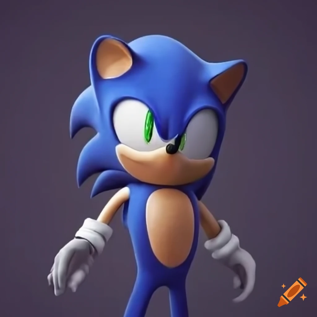 Sonic character on Craiyon