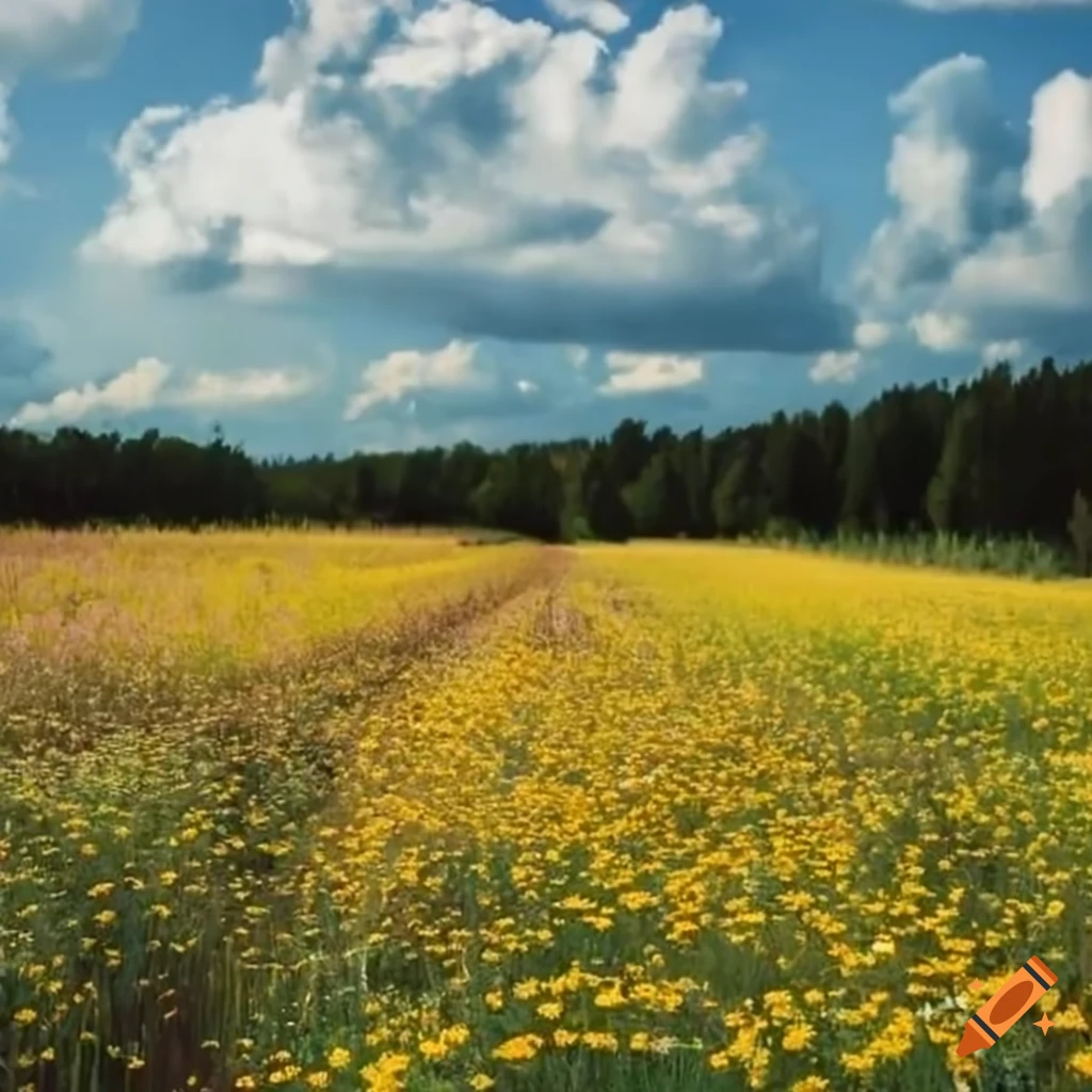 Ethereal flower field during summertime in the deep south on Craiyon