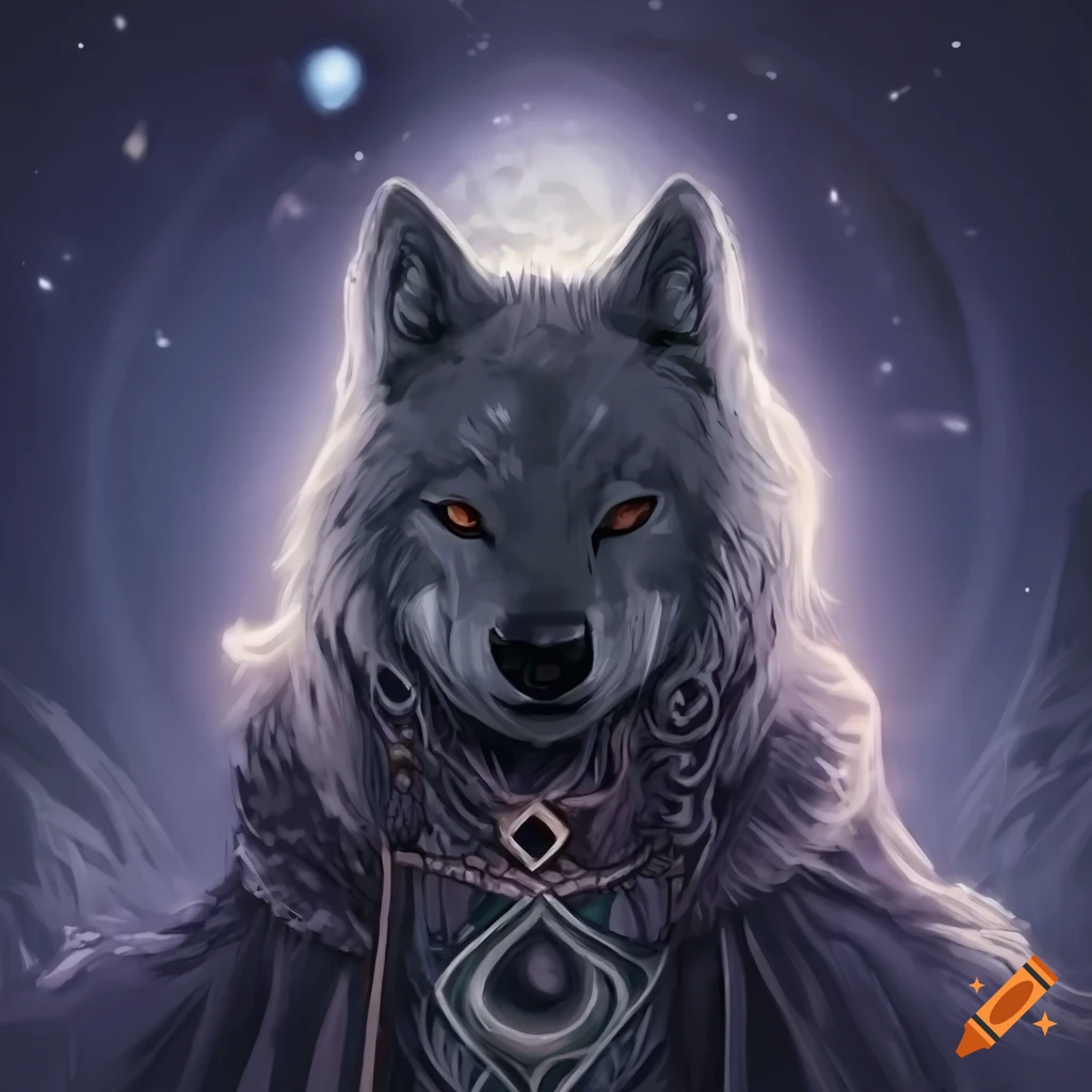 Moon wolf priest on Craiyon