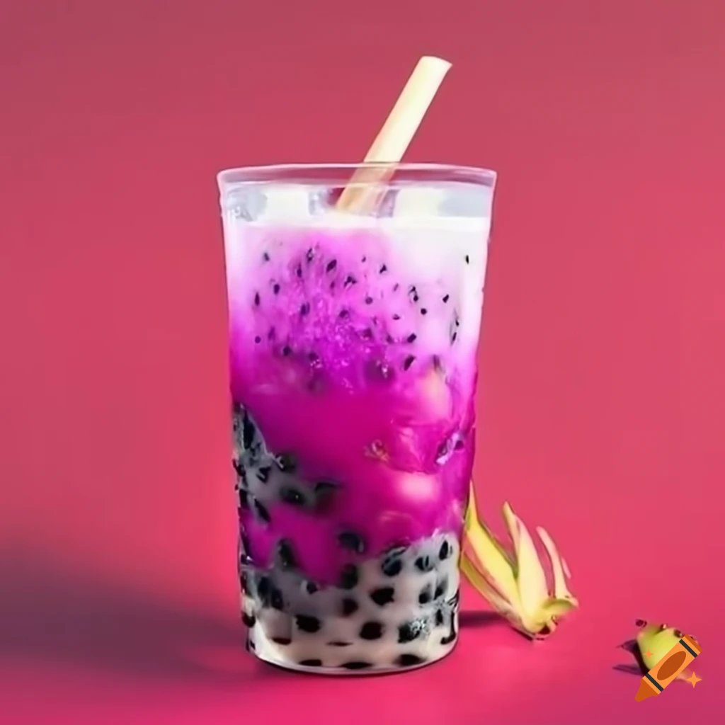 Dragon fruit bubble tea to celebrate year of the dragon on Craiyon