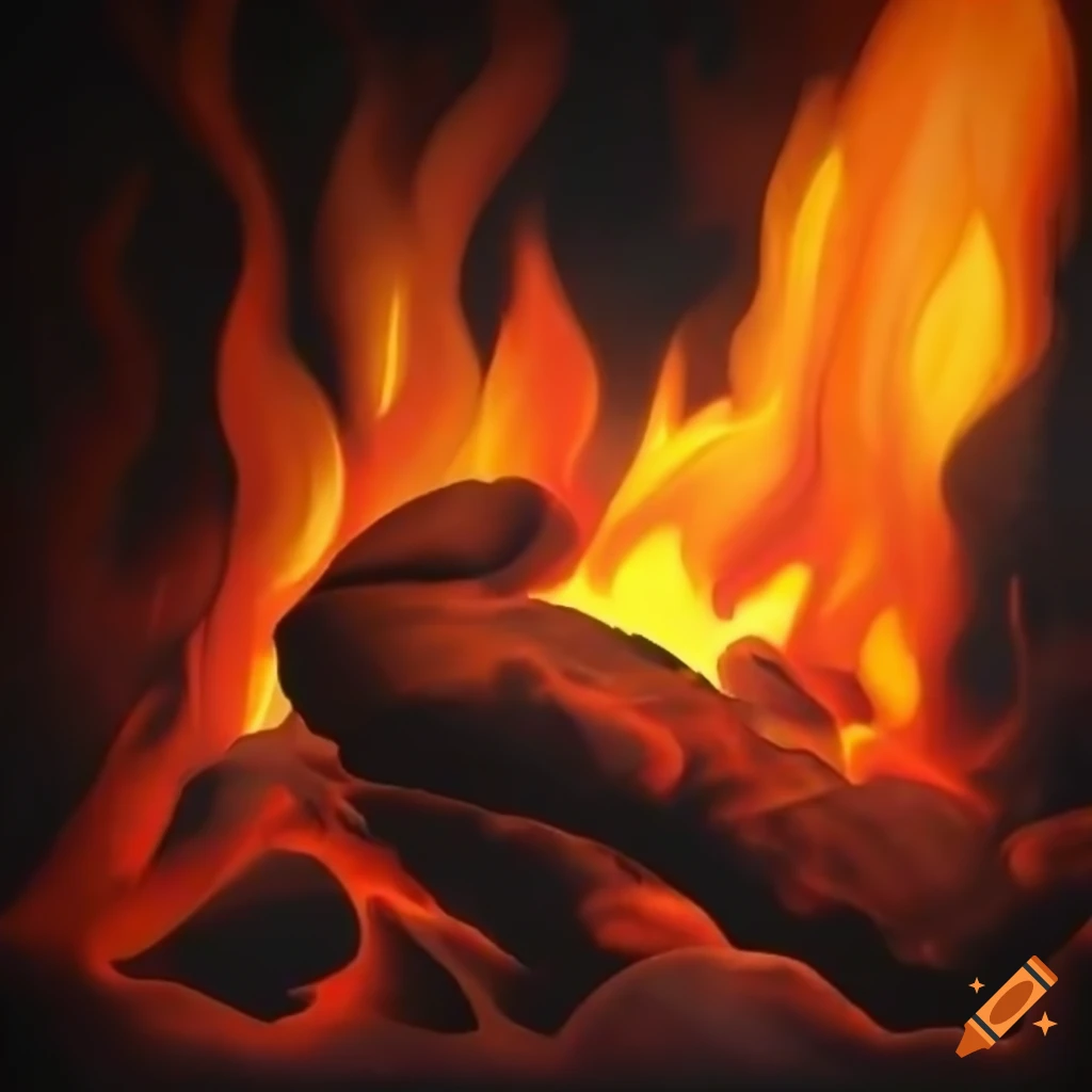 Abstract representation of fire in a 3d render on Craiyon