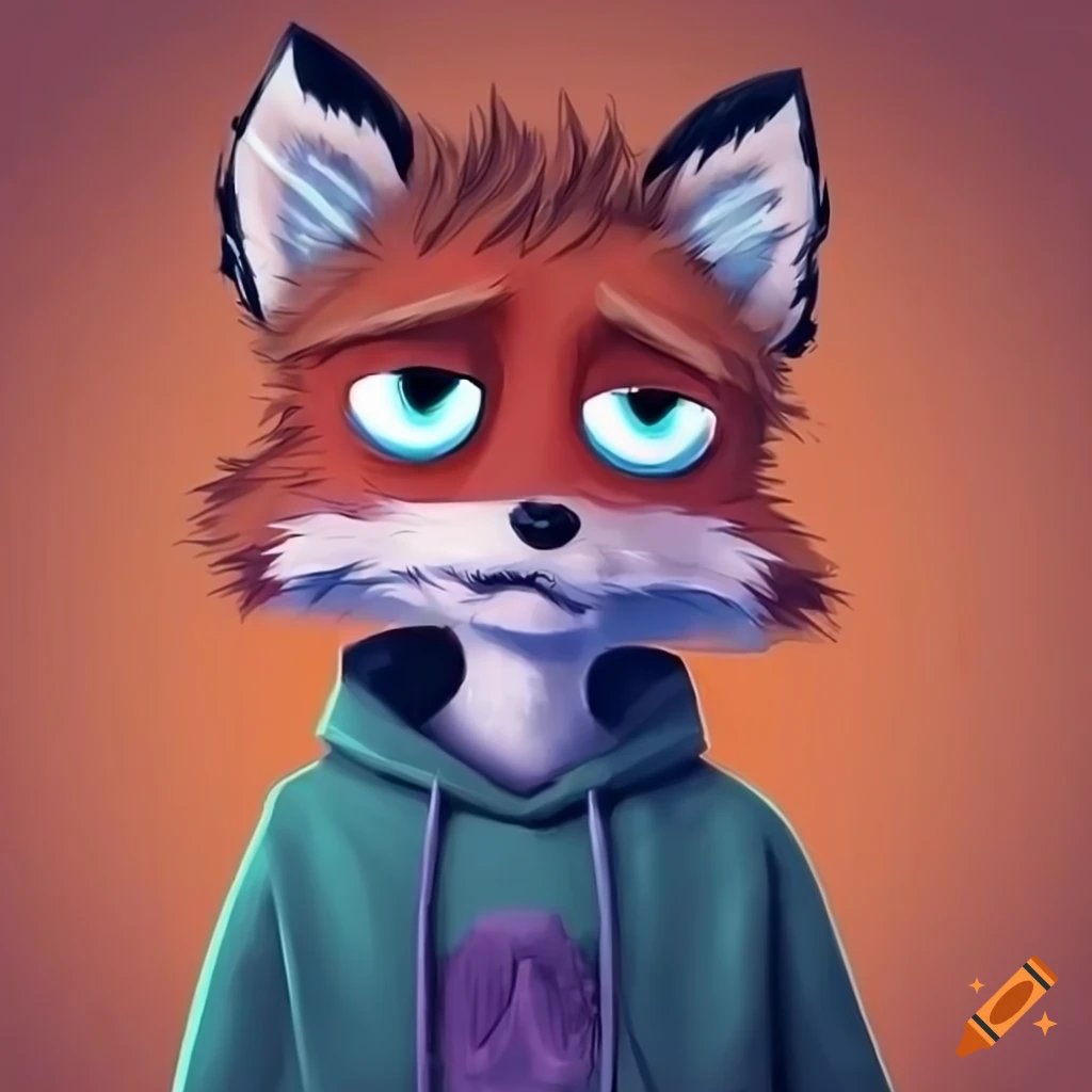 Depressed and sad fox character on Craiyon