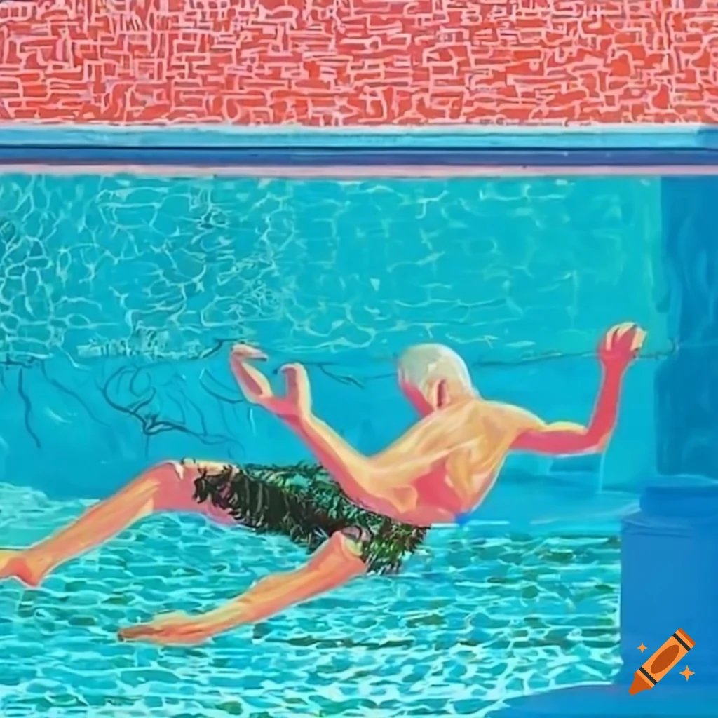 David hockney's iconic pools on Craiyon