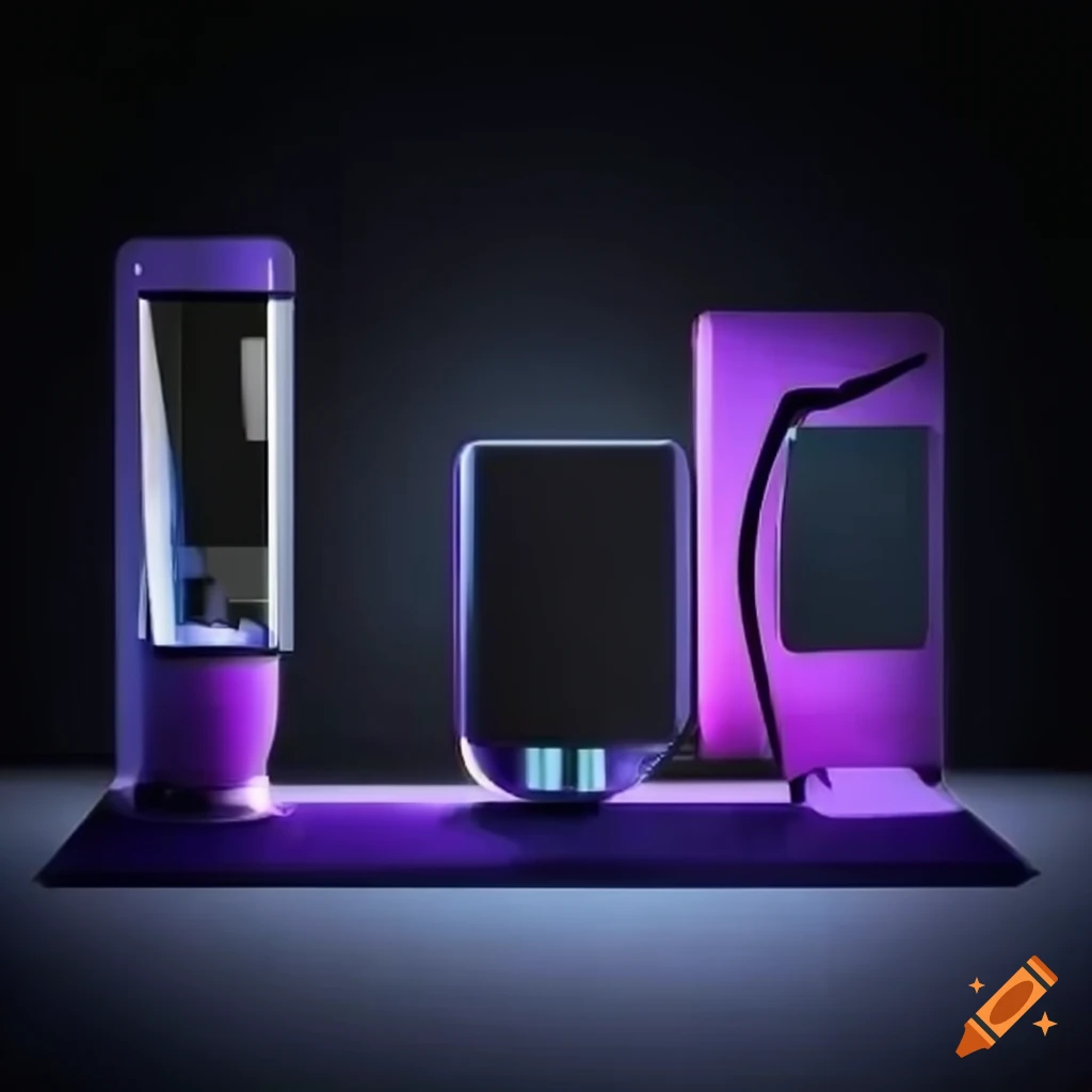 Colorful tech gadgets and accessories in a modern store on Craiyon