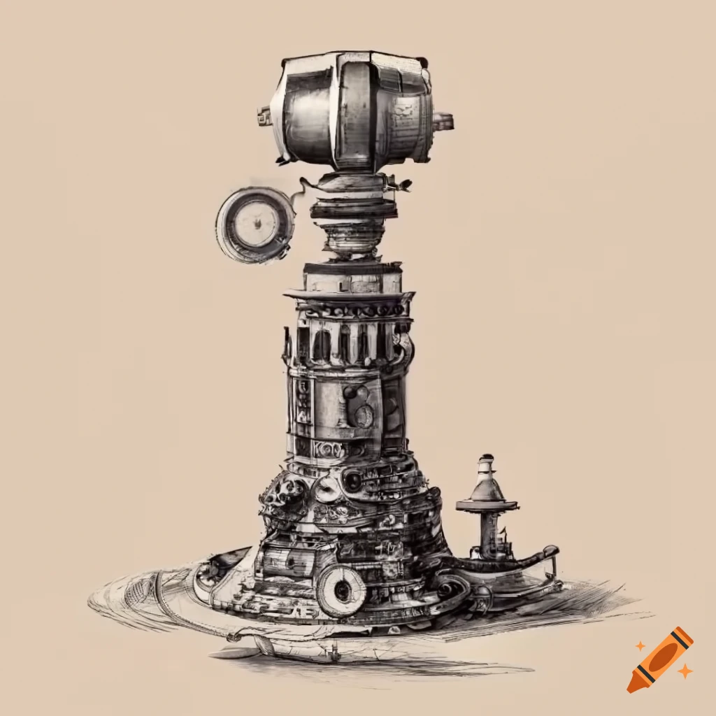 Detailed steampunk telescope in 3d on Craiyon