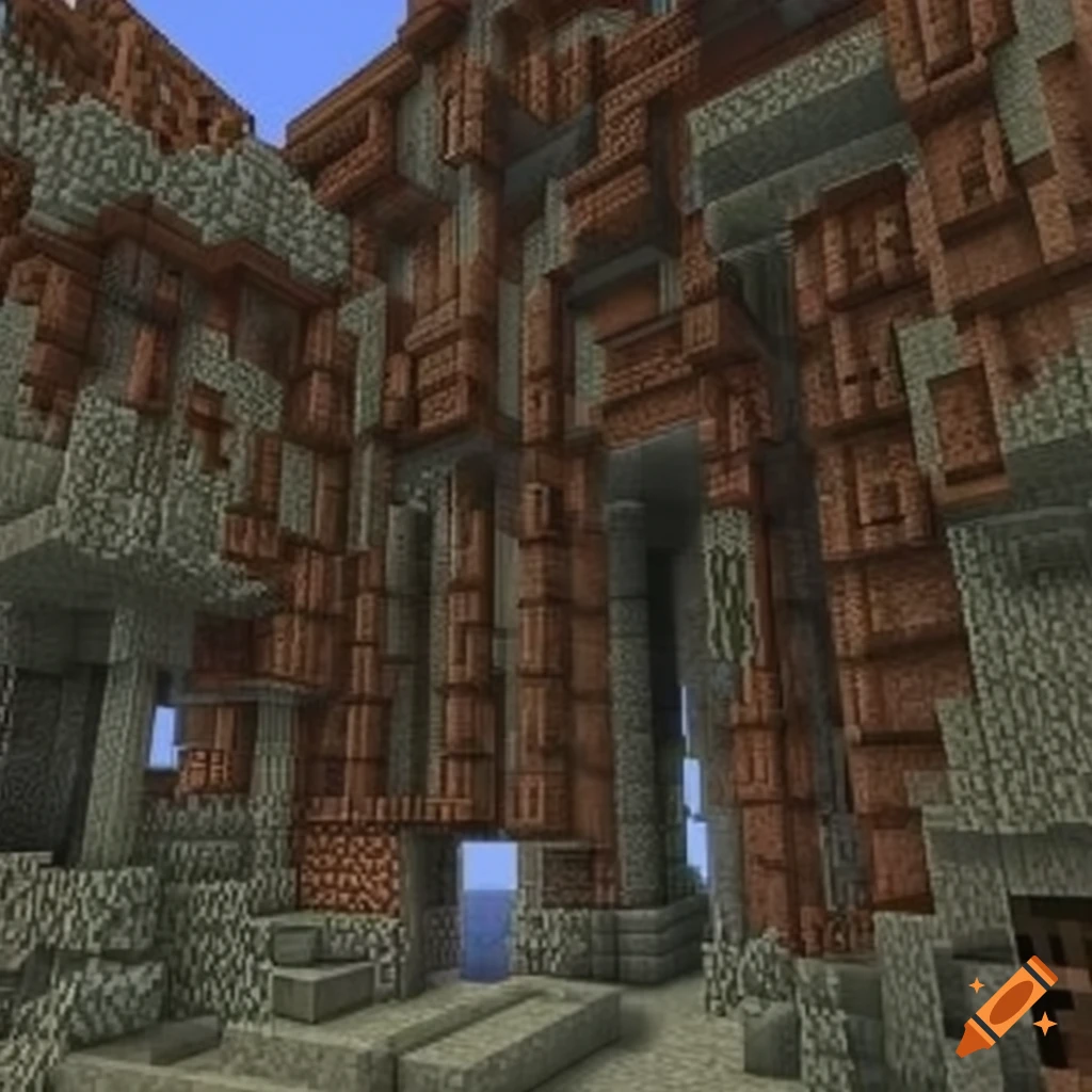 Intricate modern design in a stunning minecraft creation on Craiyon