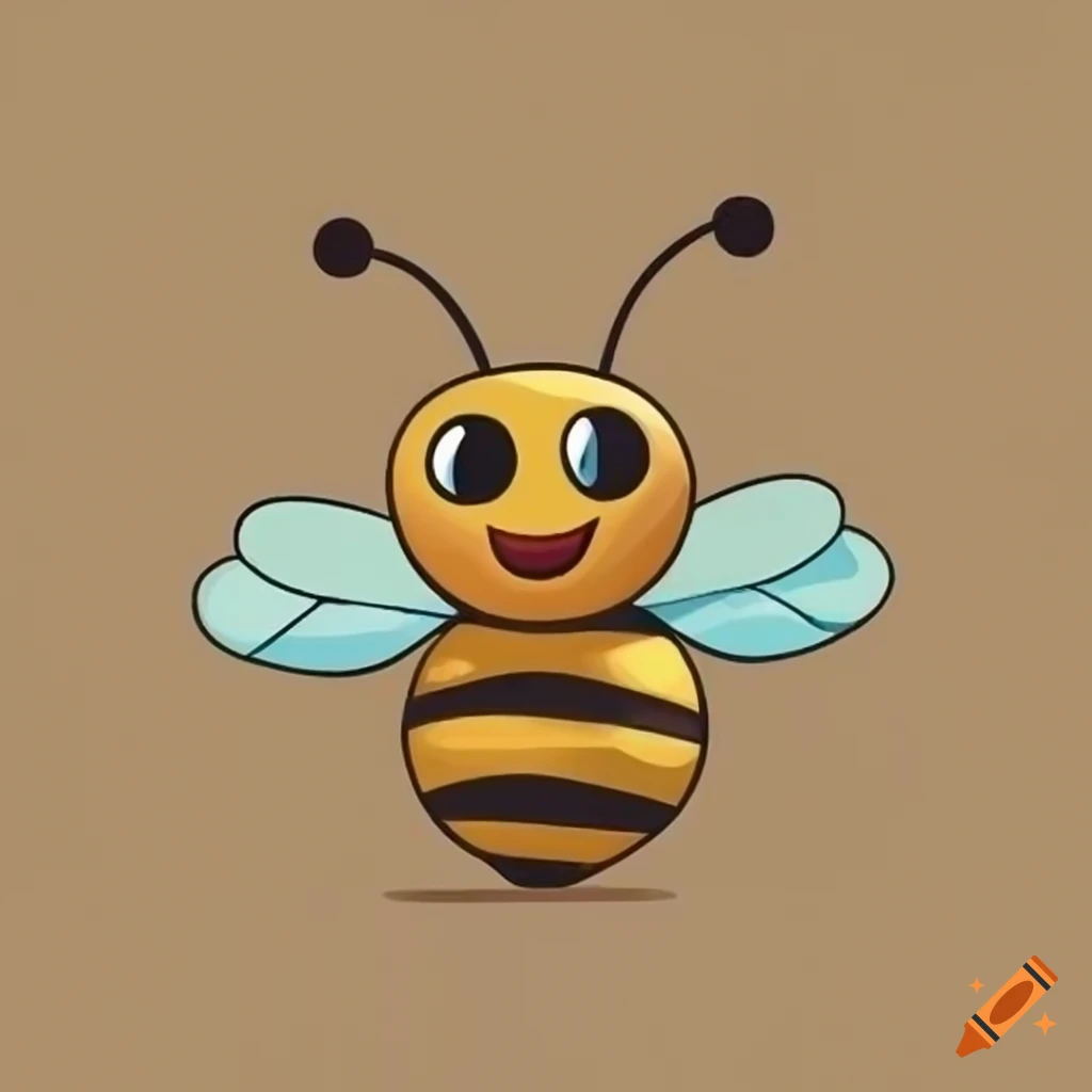 Simple cartoon bee on Craiyon