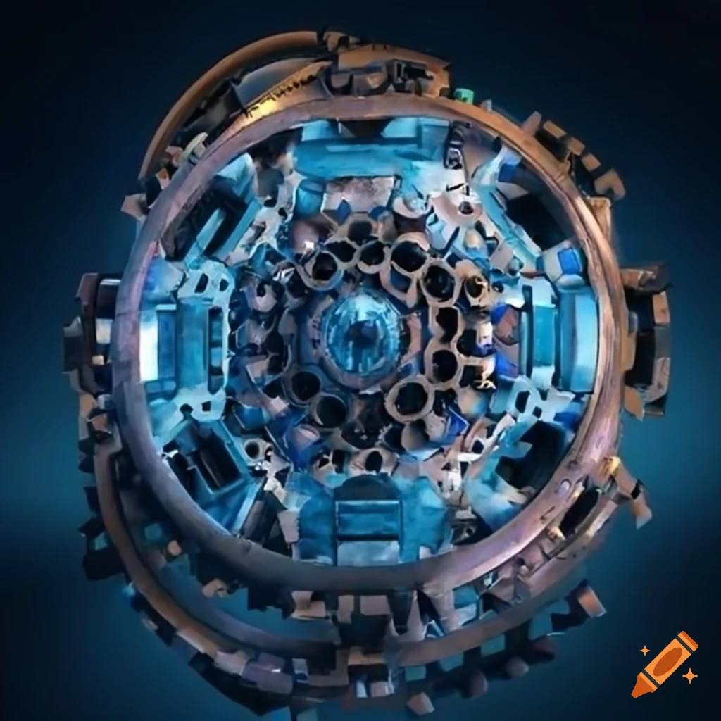 Mechanical heavy machine made of diamond and cogs on Craiyon