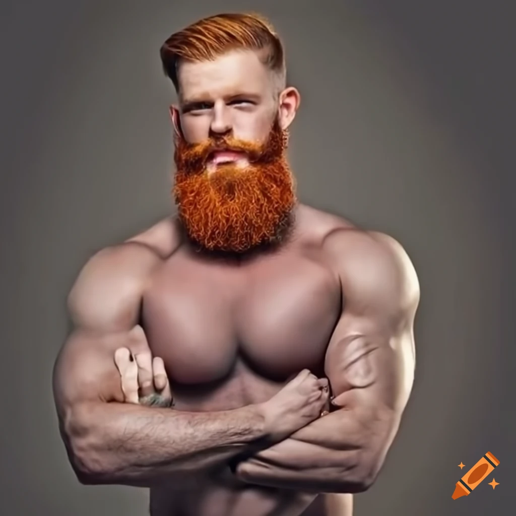 Muscular ginger bearded man on Craiyon