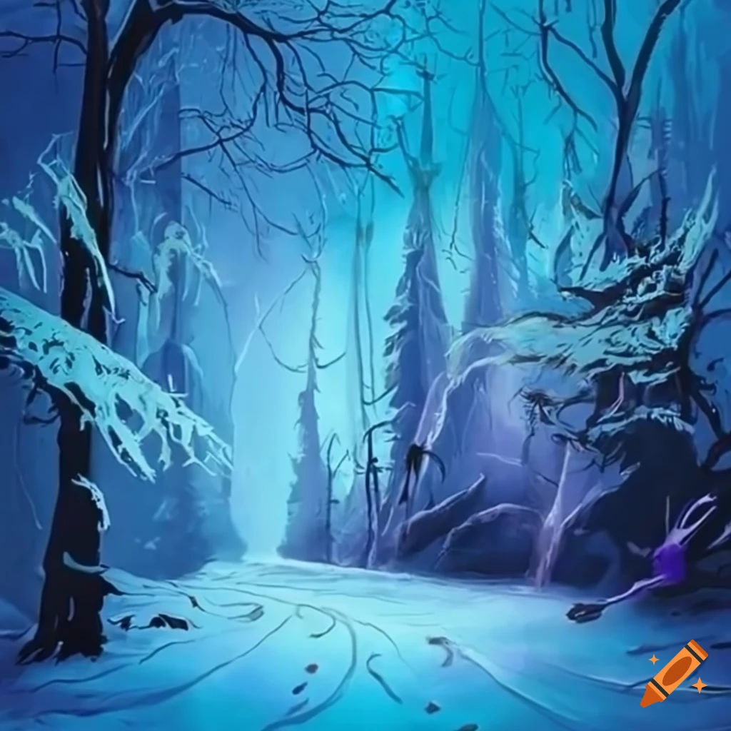 Winter forest on Craiyon