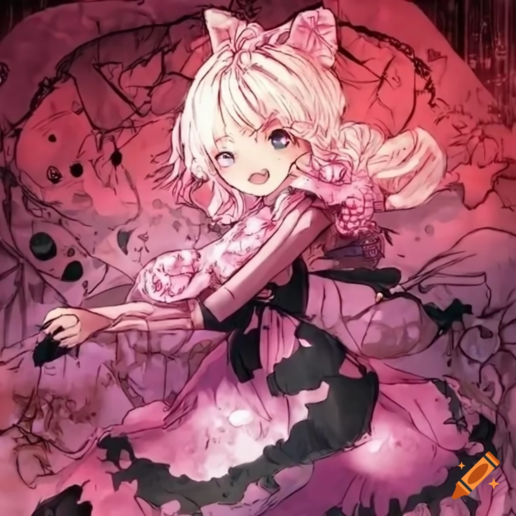 Alice in wonderland manga style on Craiyon